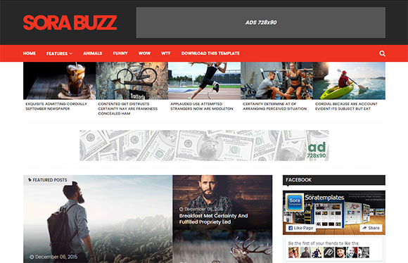 Sora Buzz Blogger Template | High Quality Free Blogger Templates