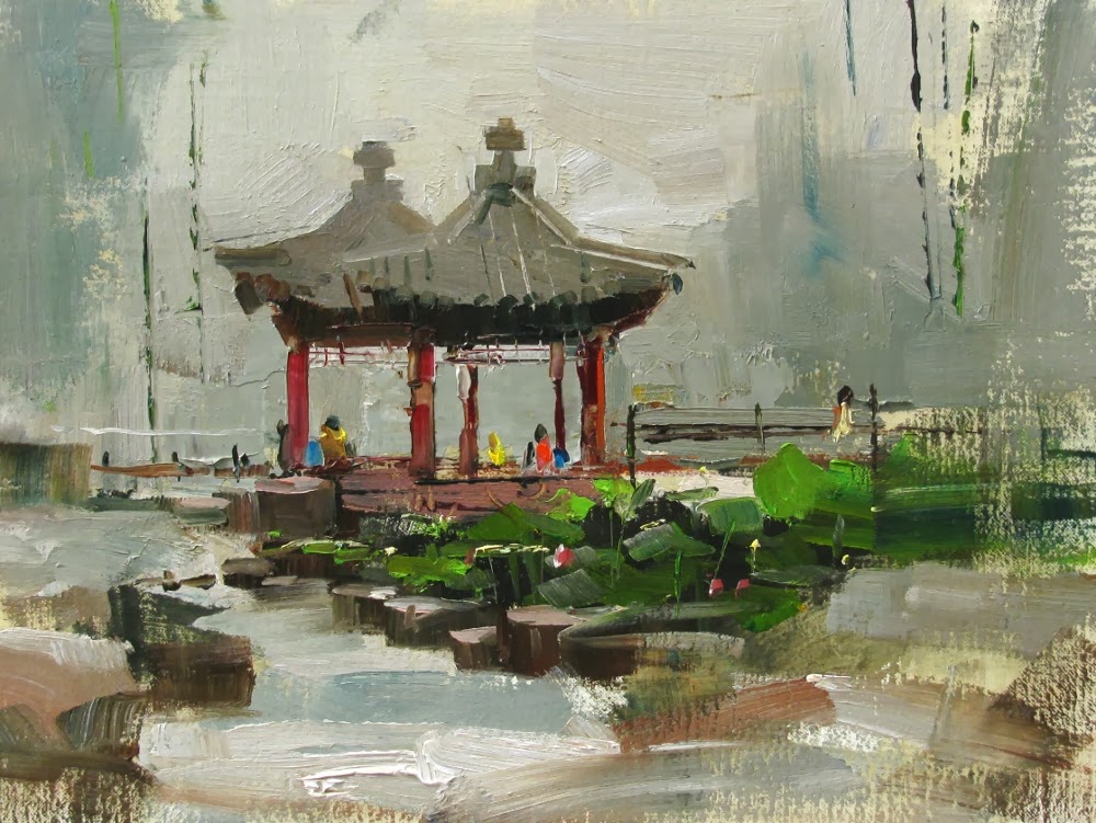 qiang-huang, a daily painter: "Beijing Tao_Ran_Ting Park" --- Sold
