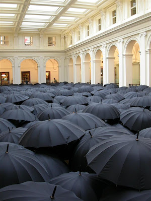 Hiving Out: umbrella installations