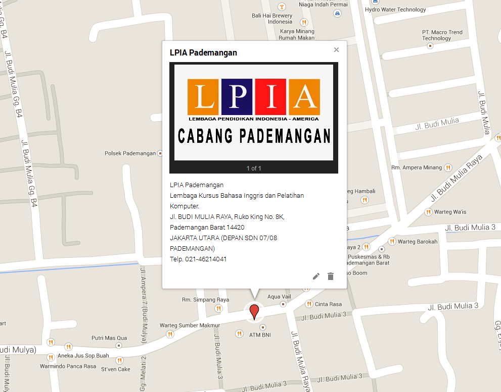 LPIA Pademangan: Alamat