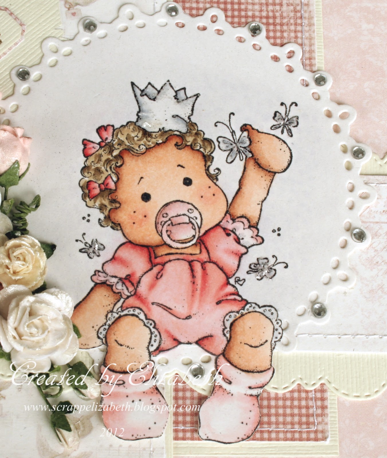 Cardville- Cards by Elizabeth: Sketch, babycard with bling!
