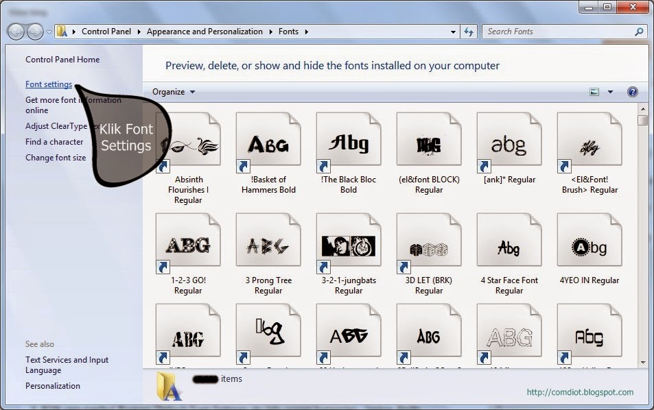 Mengatasi Font Default Windows 7 Yang Miring / Italic ~ Computer Idiot