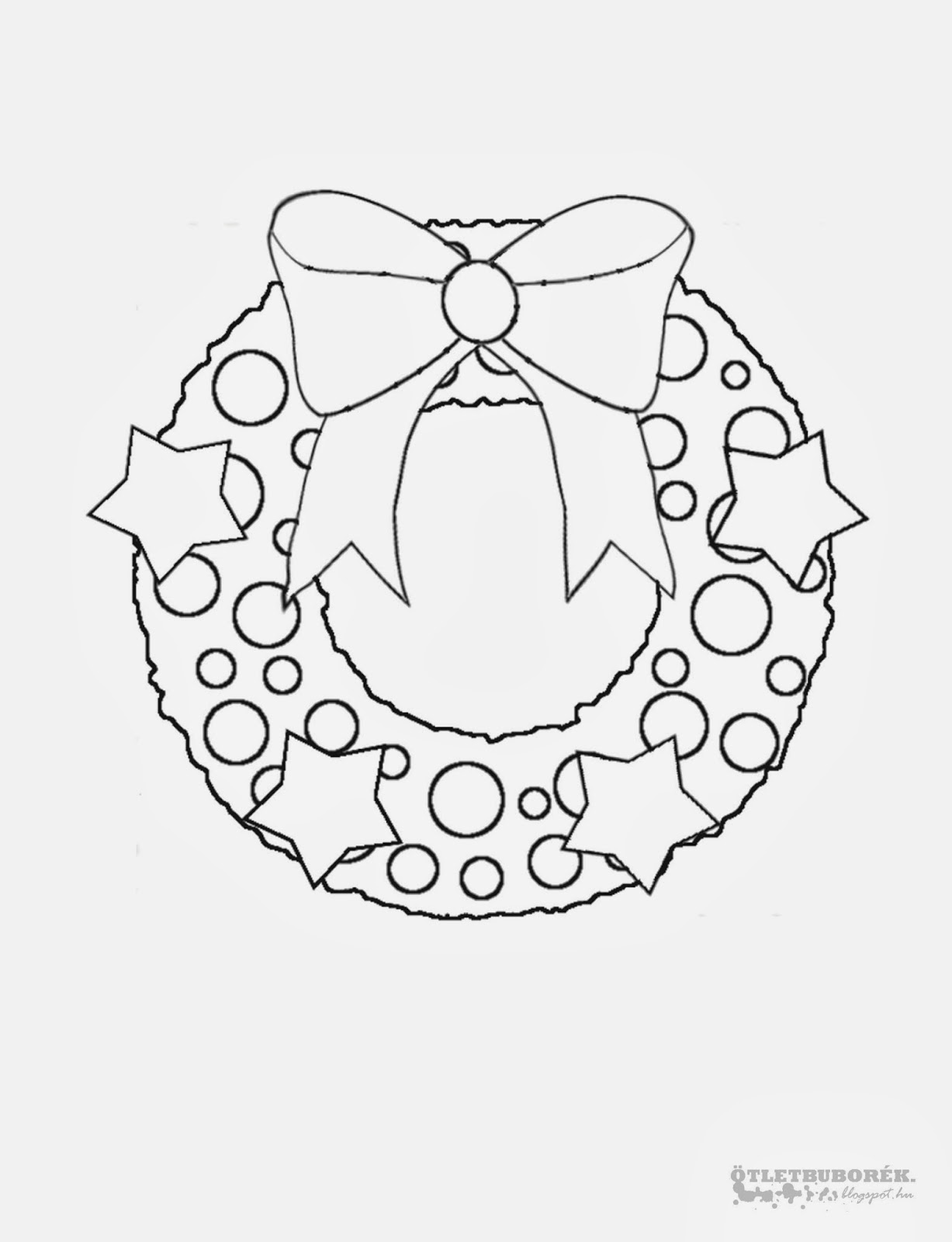 Karácsonyi koszorú kifestő - 24 nap Karácsonyig