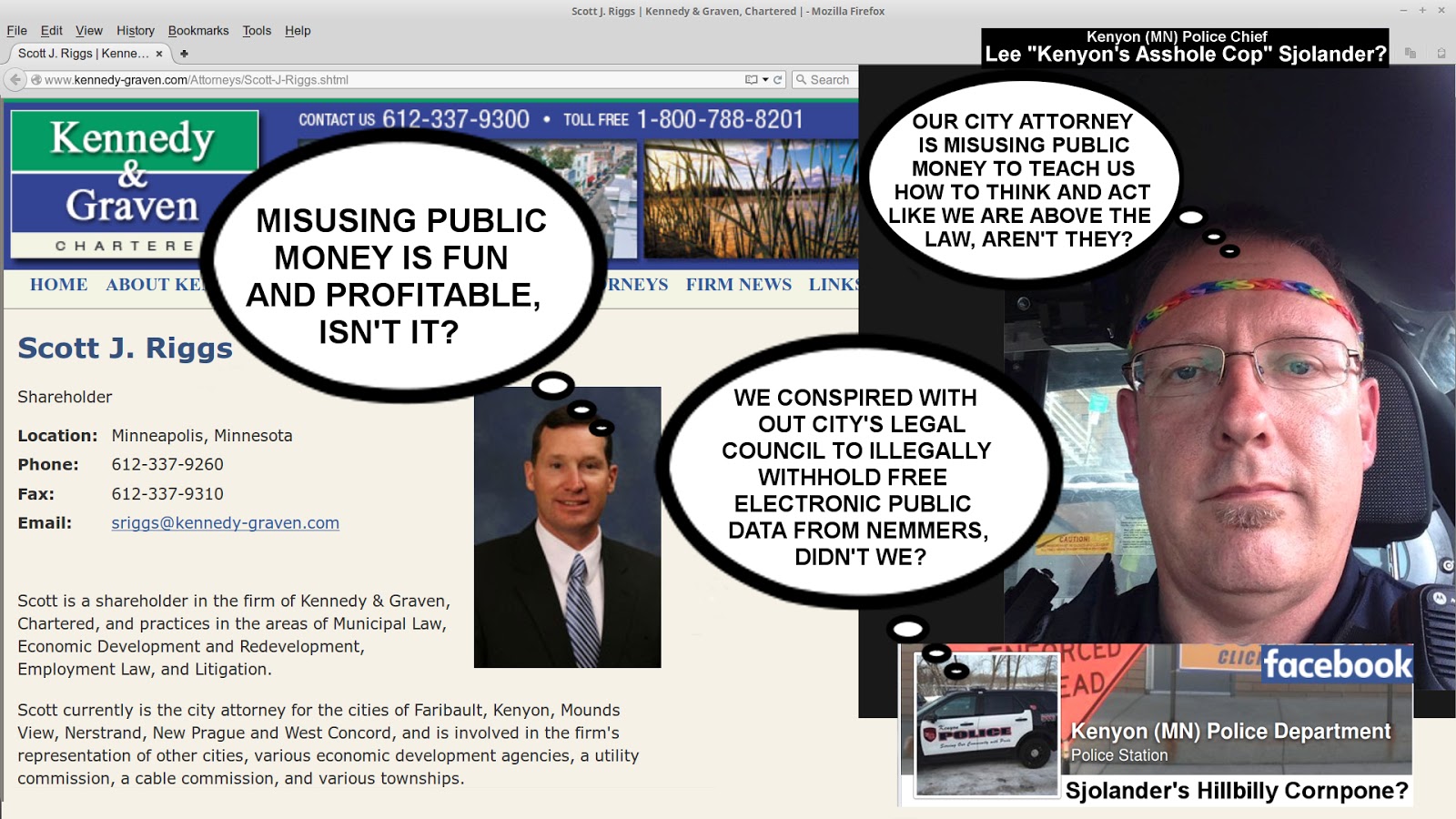 Lion News: Kenyon Police Chief Lee "Kenyon's Asshole Cop" Sjolander ...