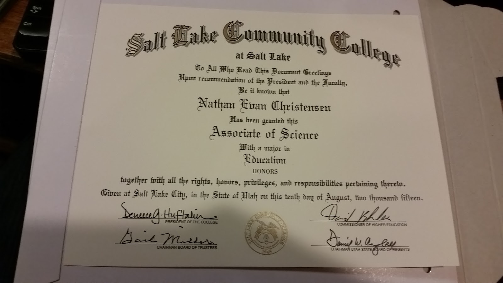Associate Degree Certificate