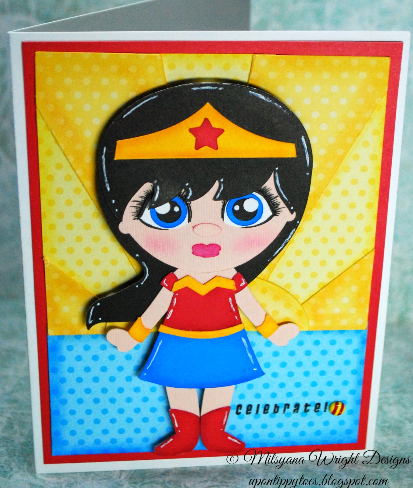 Up On Tippy Toes: Wonder Woman inspired card