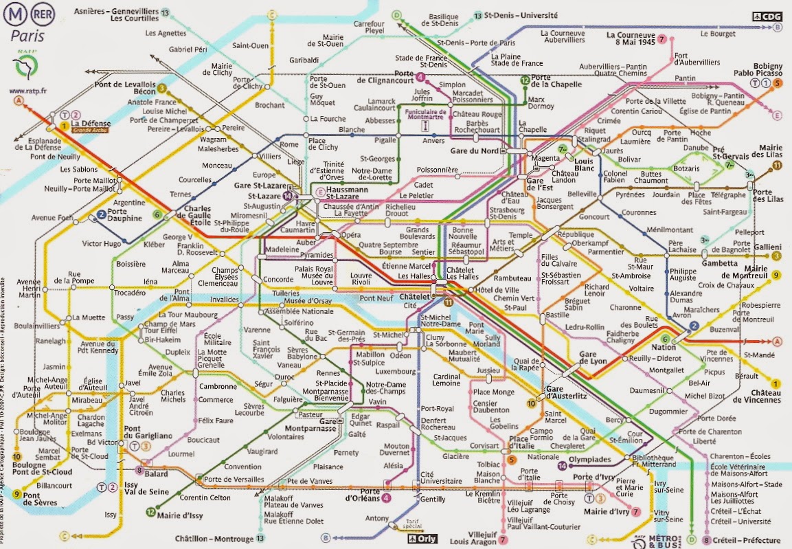 My Favorite Views: France - Paris, Metro & Bus Map