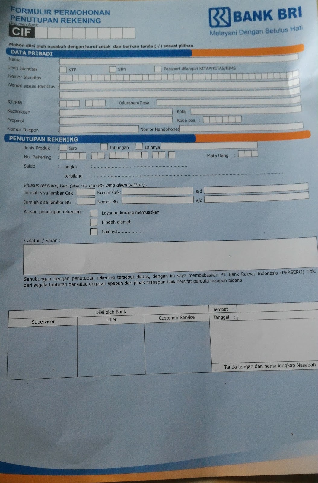 Pencinta Serial drama: Penutupan Rekening MENINGGAL DUNIA Bank BRI