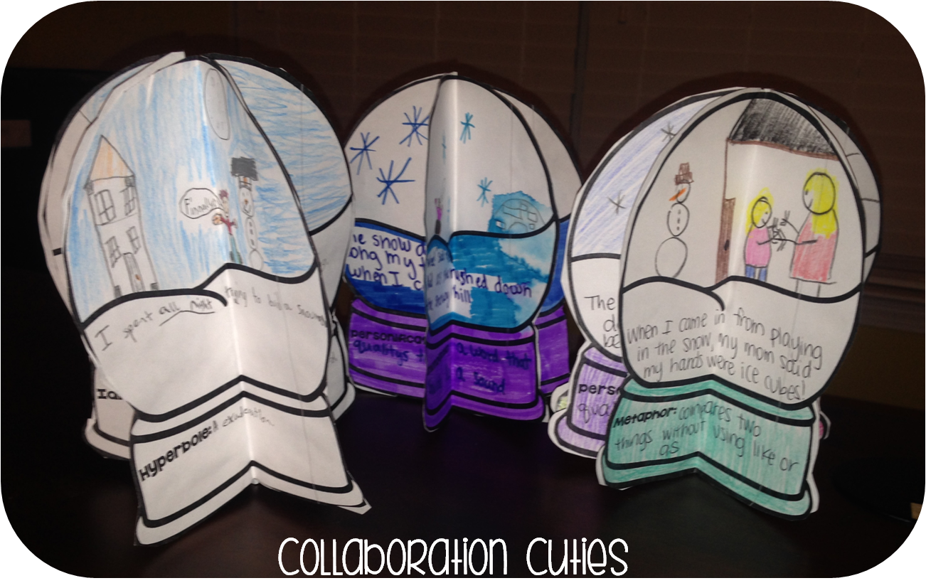 Collaboration Cuties: Snow Globe Figurative Language!