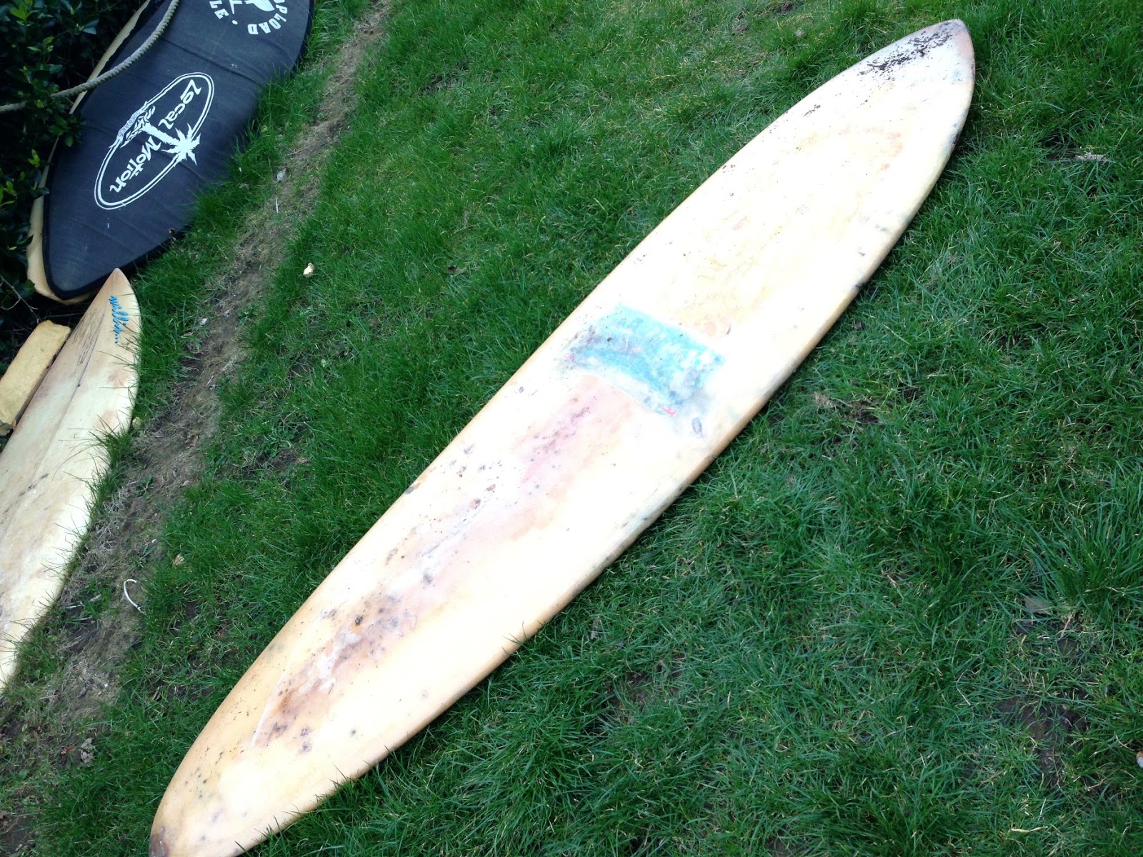 vintage surfboard collector UK: The Green fly - Atlantic singlefin