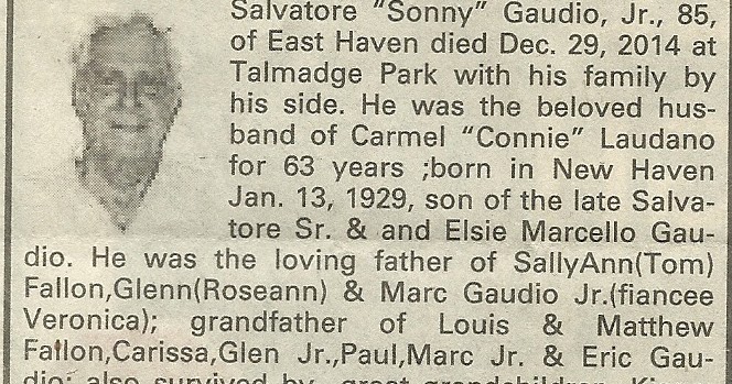 Gaudio Family Ancestry: Newspaper Obituaries
