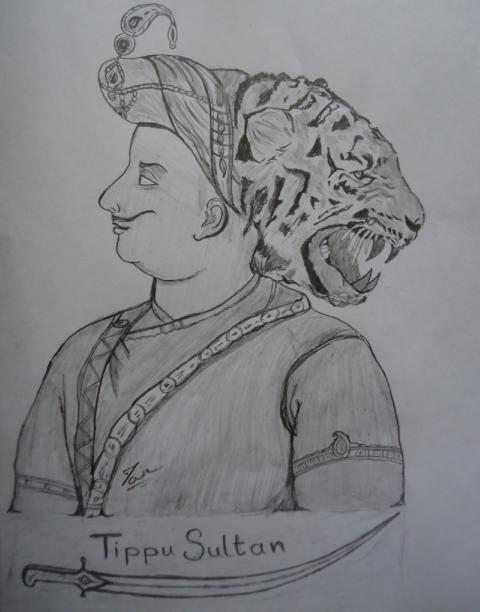Pencil Sketches & Painting : Tipu Sultan
