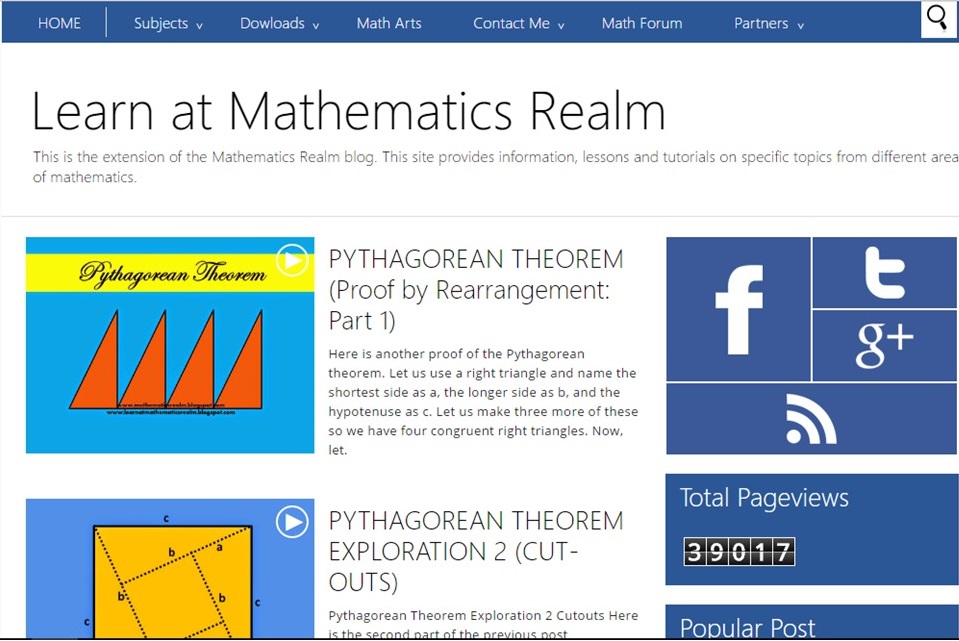 Mathematics Blogs ~ Mathematics Realm