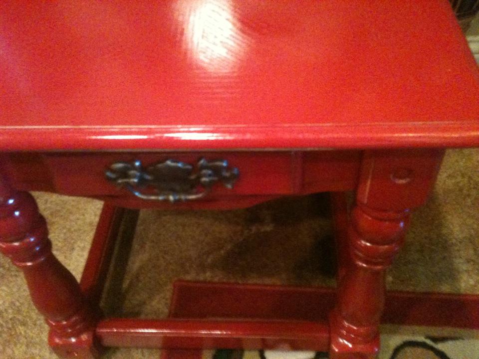 Furniture by MK Designs: Distressed colonial red side table