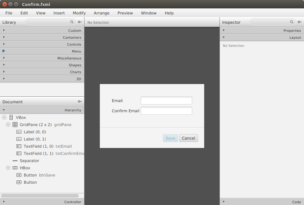 Bekwam Blog: Disabling a Save Button with JavaFX Confirmation Binding ... Bekwam Blog: Disabling a Save Button with JavaFX Confirmation Binding ...