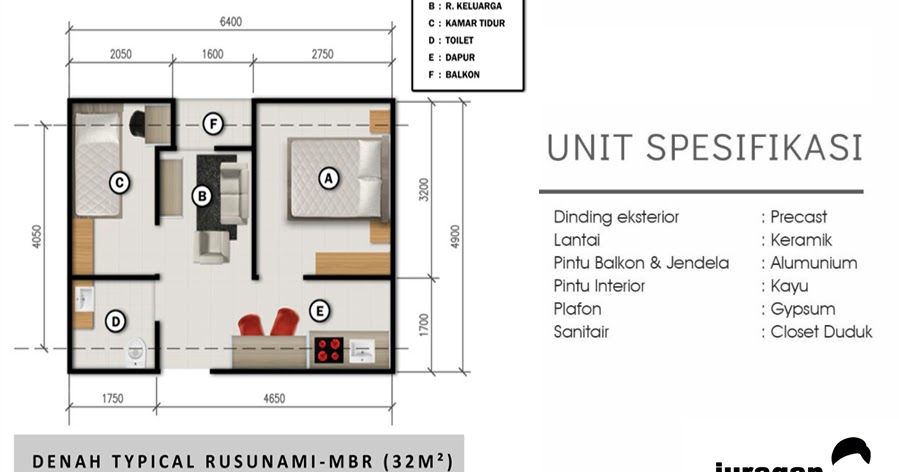 DENAH TYPICAL RUSUNAMI ~ Cisauk point apartemen