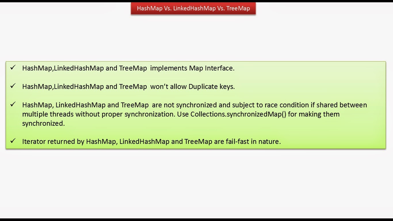 Java Ee Java Collection Framework Hashmap Vs Linkedhashmap Vs Treemap
