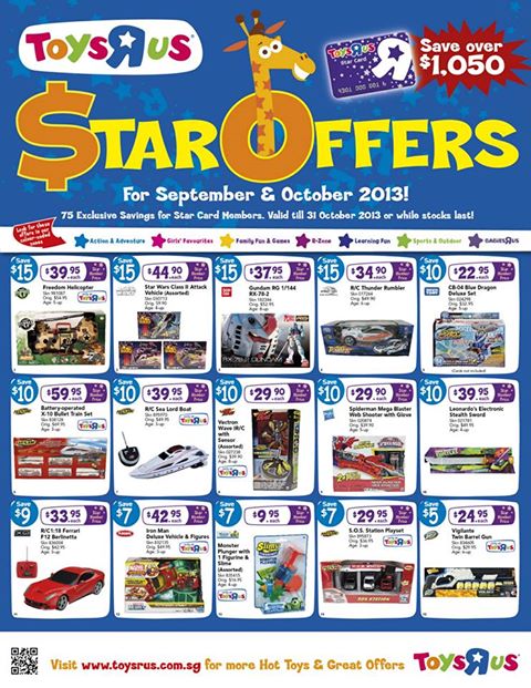 hellotvstation: Toys “R” Us Star Card Members STAR OFFERS - till 31 Oct