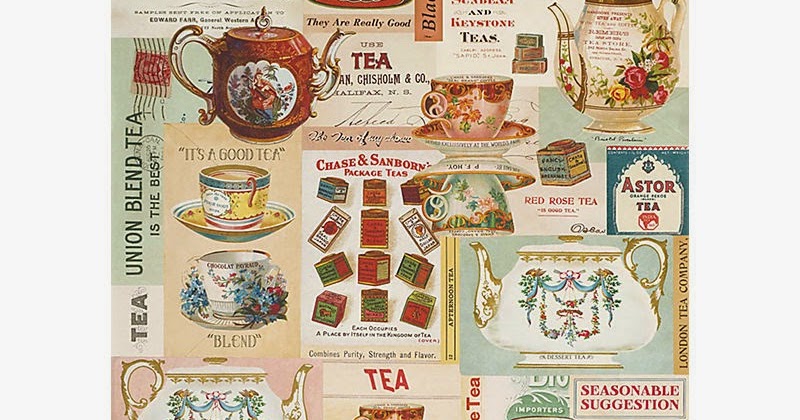 Antiques And Teacups: Tea Themed Wrapping Paper