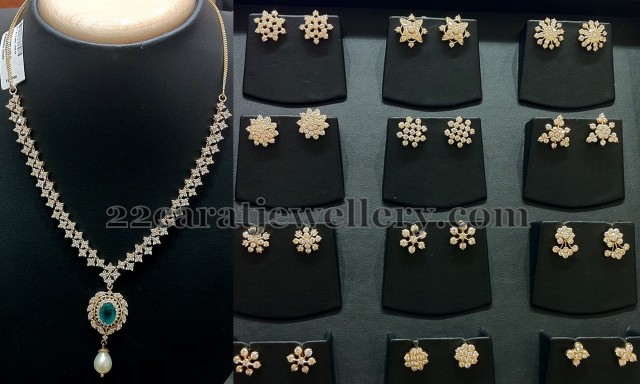 Diamond Tops Gallery with Necklace - Jewellery Designs