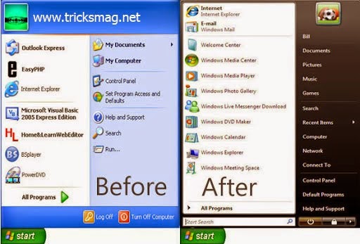 HOW TO CHANGE XP START MENU INTO WINDOWS 7 MENU EASILY | Situs ...