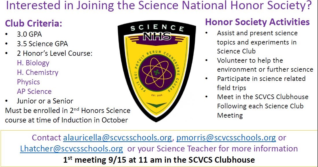SC Virtual Charter School: Science National Honor Society