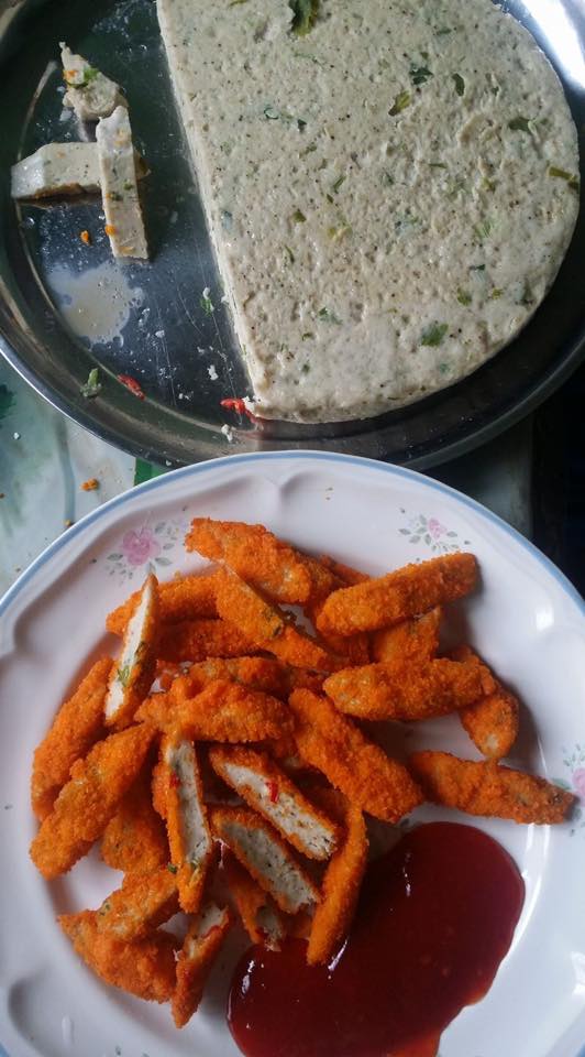 Hari ini buat nuget ayam sayur