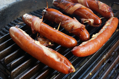 MAD MEAT GENIUS: BACON WRAPPED BACON & CHEDDAR DOGS