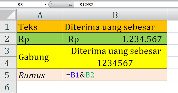 Cara Menggabungkan Data Teks Dan Format Rp Di Excel