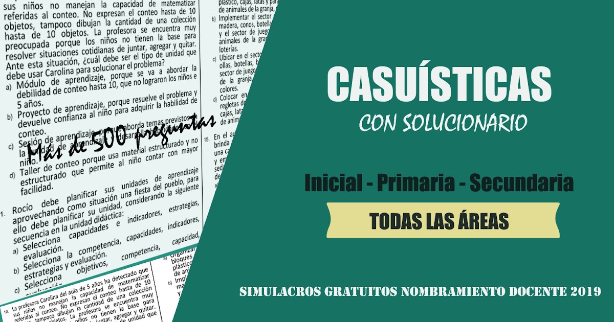 Casuísticas con solucionario|Inicial-Primaria-Secundaria. ~ Materiales ...