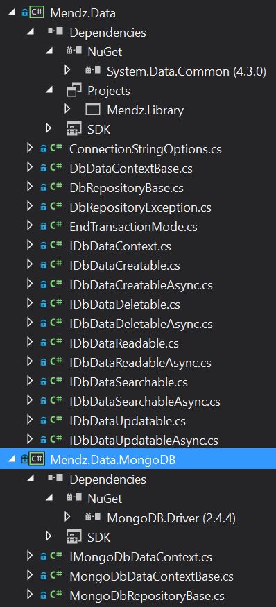 Mendz.Data and Mendz.Data.MongoDB