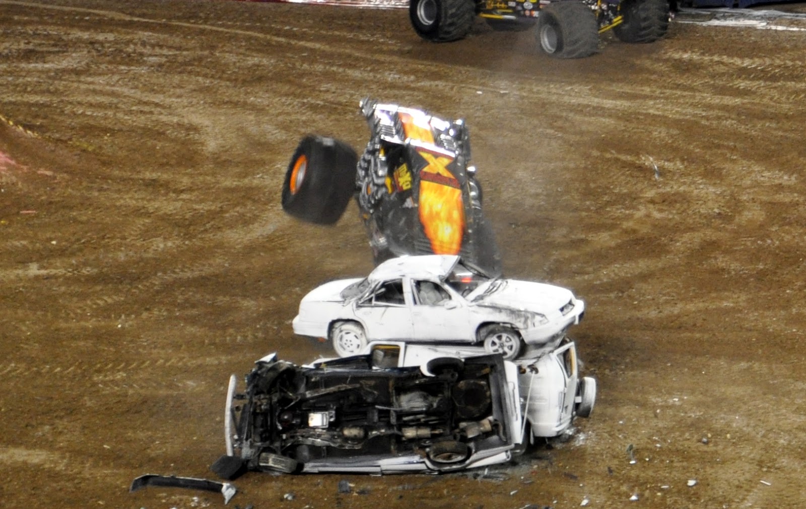 Just A Car Guy: Only truck to try the double stack of car on van ...