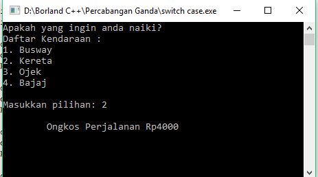 Contoh Program C++: Program C++ Switch Case