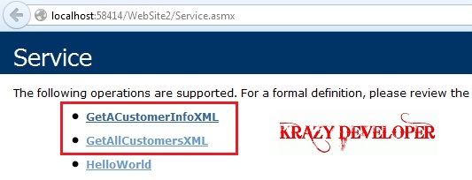 Walkthrough: Building XML Web Service Using ASP.NET | krazydeveloperblog