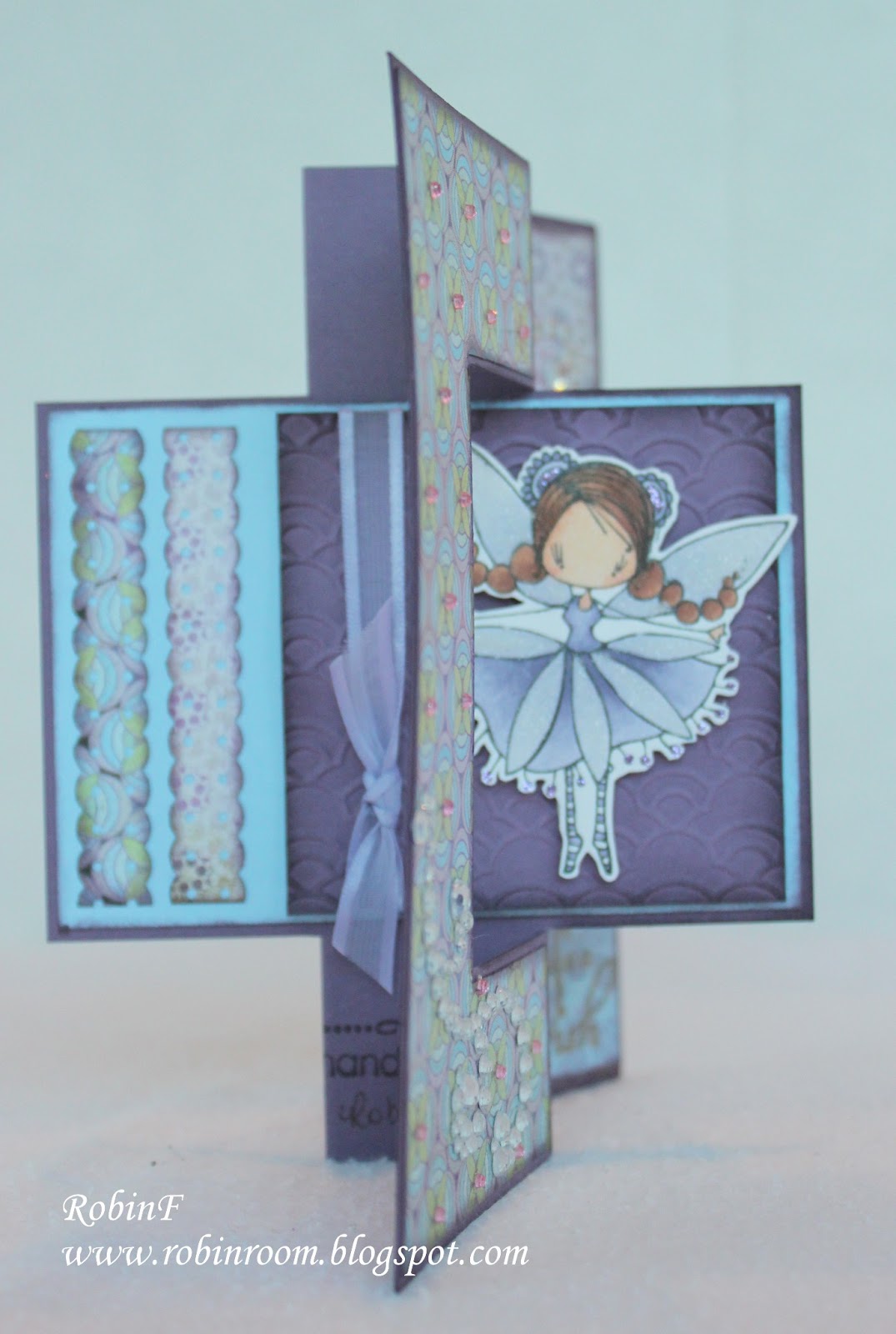 Robin's Room: Swing Fold Card - Purple
