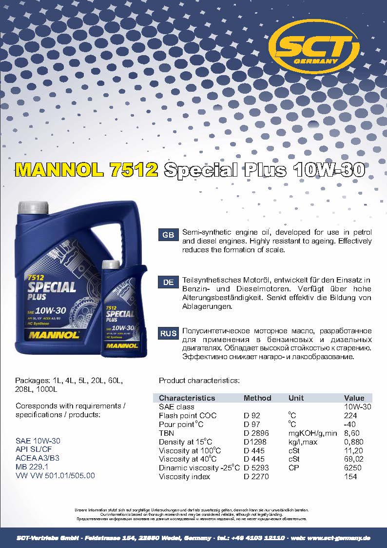 Mannol Special Plus 10w-30 1L (Fully Synthetic)