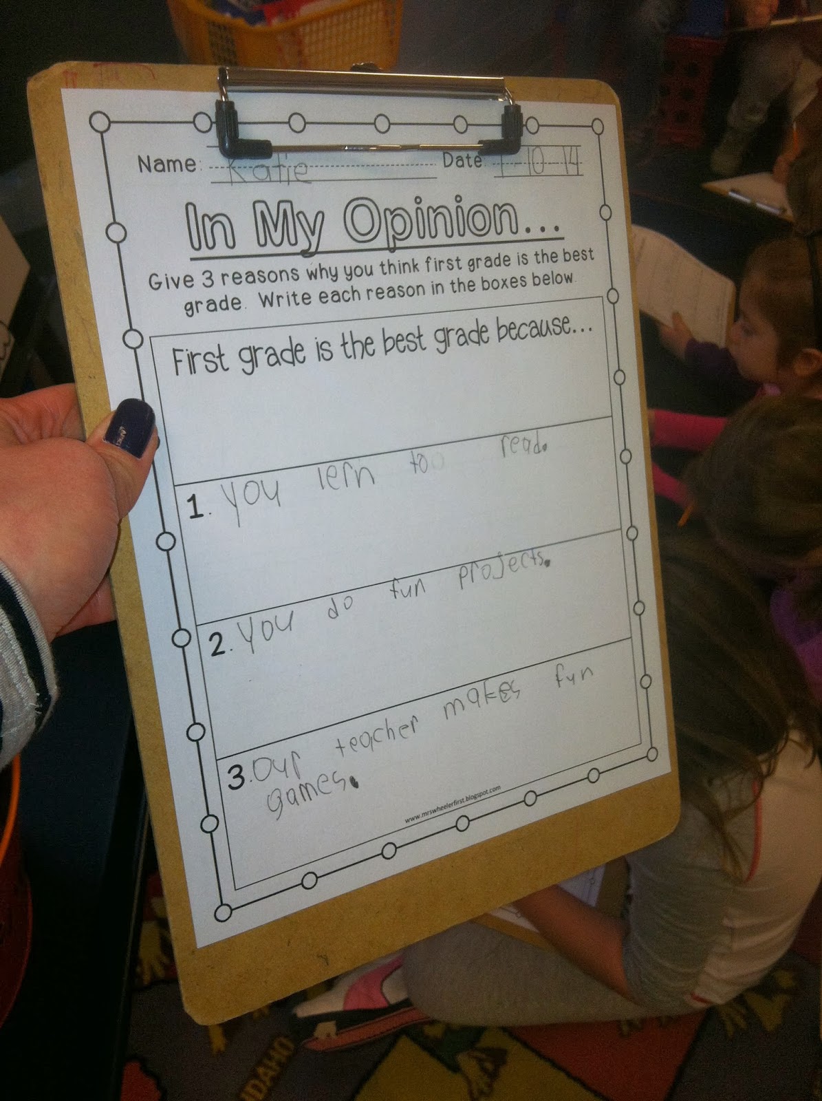 Mrs. Wheeler's First Grade Tidbits: In My Opinion...