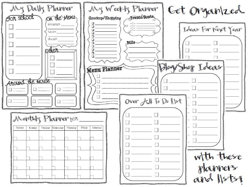 Planners and To Do Lists - Classroom Freebies