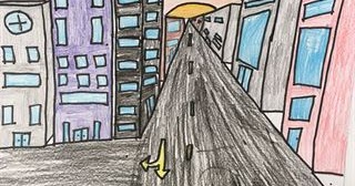 Lines, Dots, and Doodles: One Point Perspective, 4th and 5th Grade.