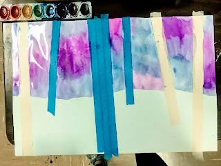 Elements of the Art Room: 5th grade Winter Birch Trees