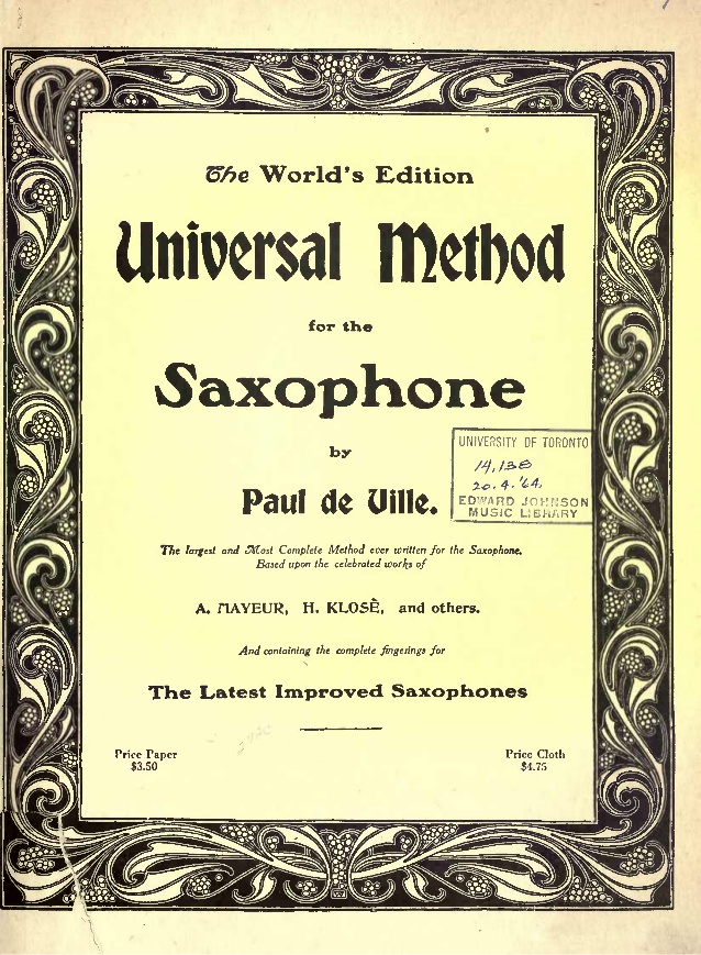 Método Universal para Saxofón (Paul DeVille) | Todo Saxos