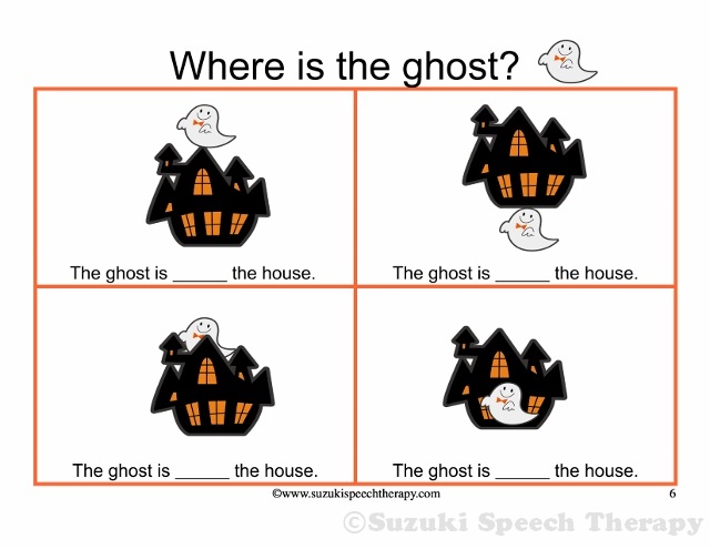Suzuki Speech Therapy Blog: Halloween Prepositions Activity