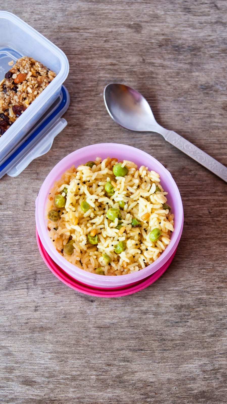 Always Hungry: Green Peas Rice for Kids Lunch Box
