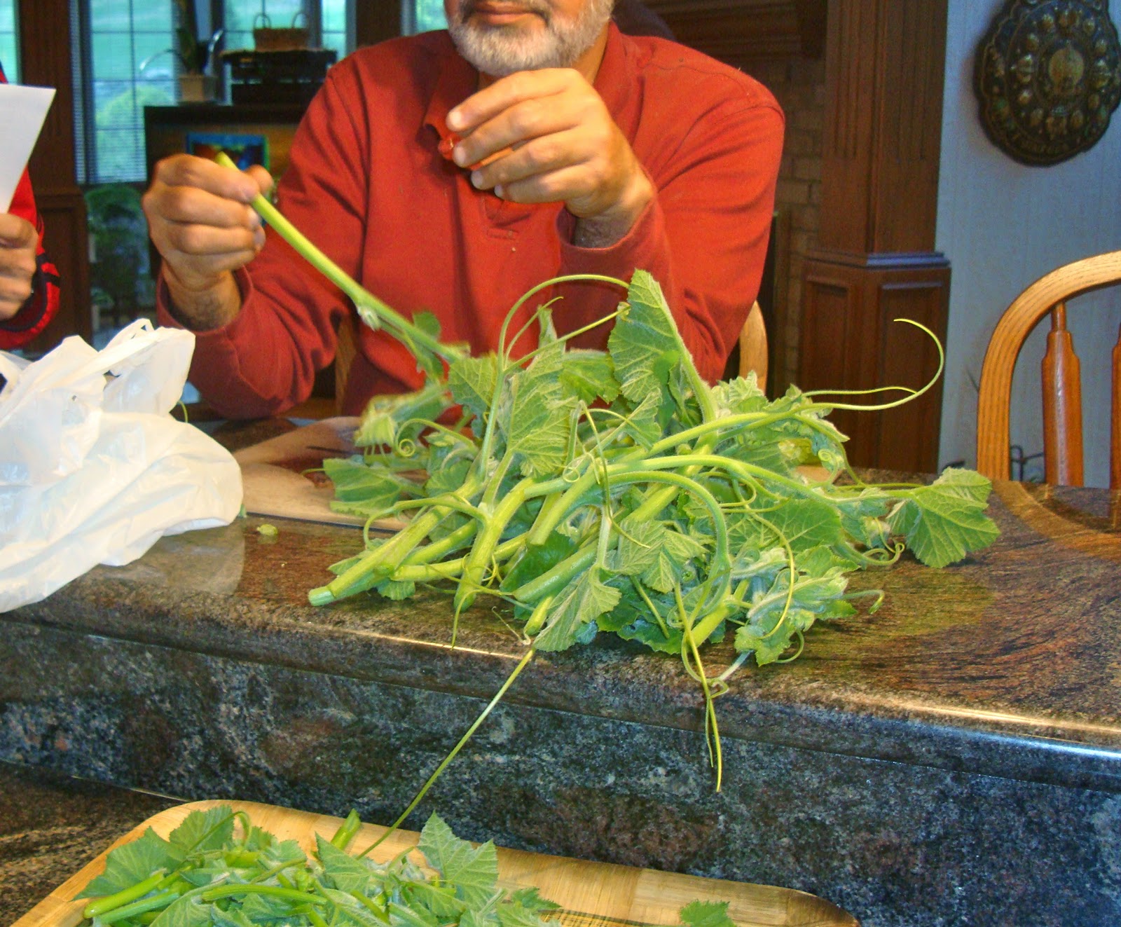 Taste of Nepal: Garden Fresh Pumpkin Shoots (Pharsi ko Munta)