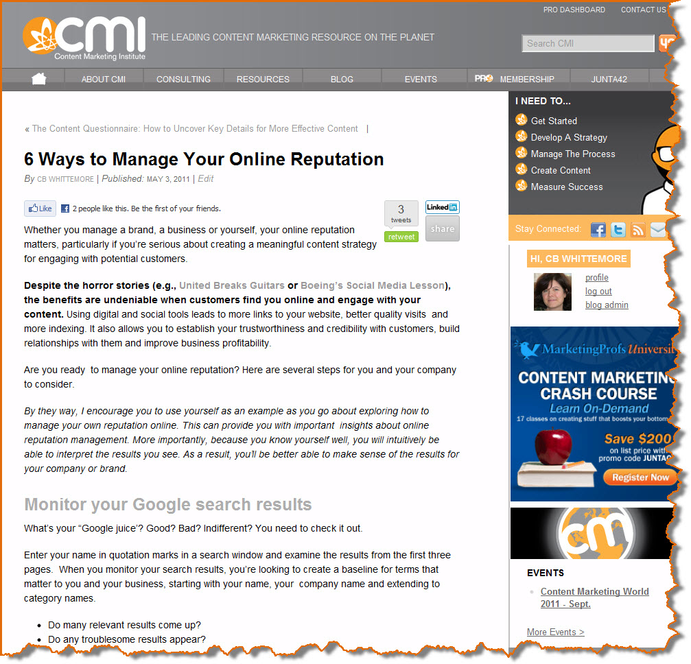 Simple Marketing Blog: How To Manage Your Online Reputation