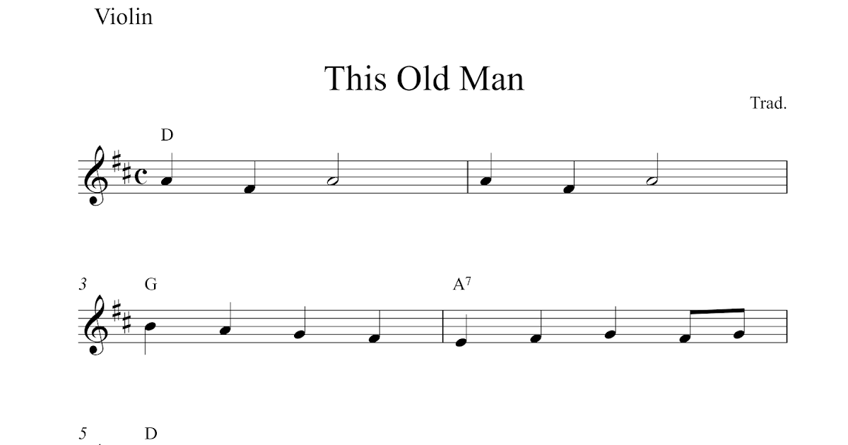 Easy Sheet Music For Beginners: Free easy violin sheet music | This Old Man