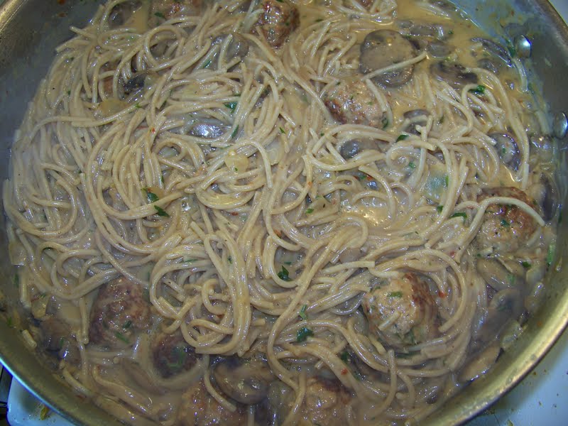 Kitchen Simmer: Spicy Russian Stroganoff Spaghetti and Meatballs