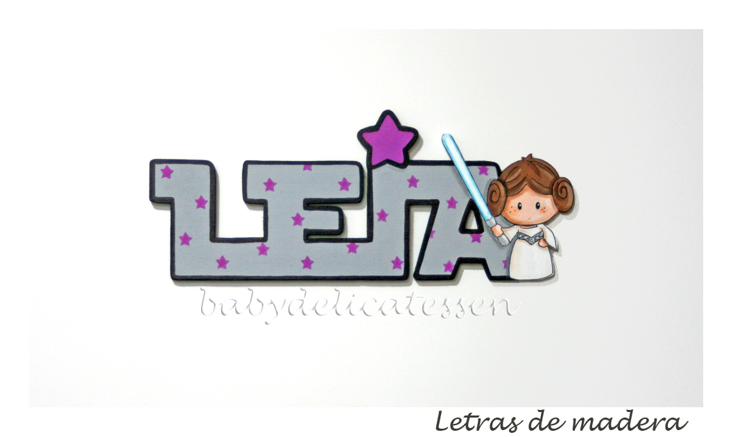 BABY DELICATESSEN LETRAS DE MADERA: LETRAS DE MADERA: LEIA CON SILUETA ...