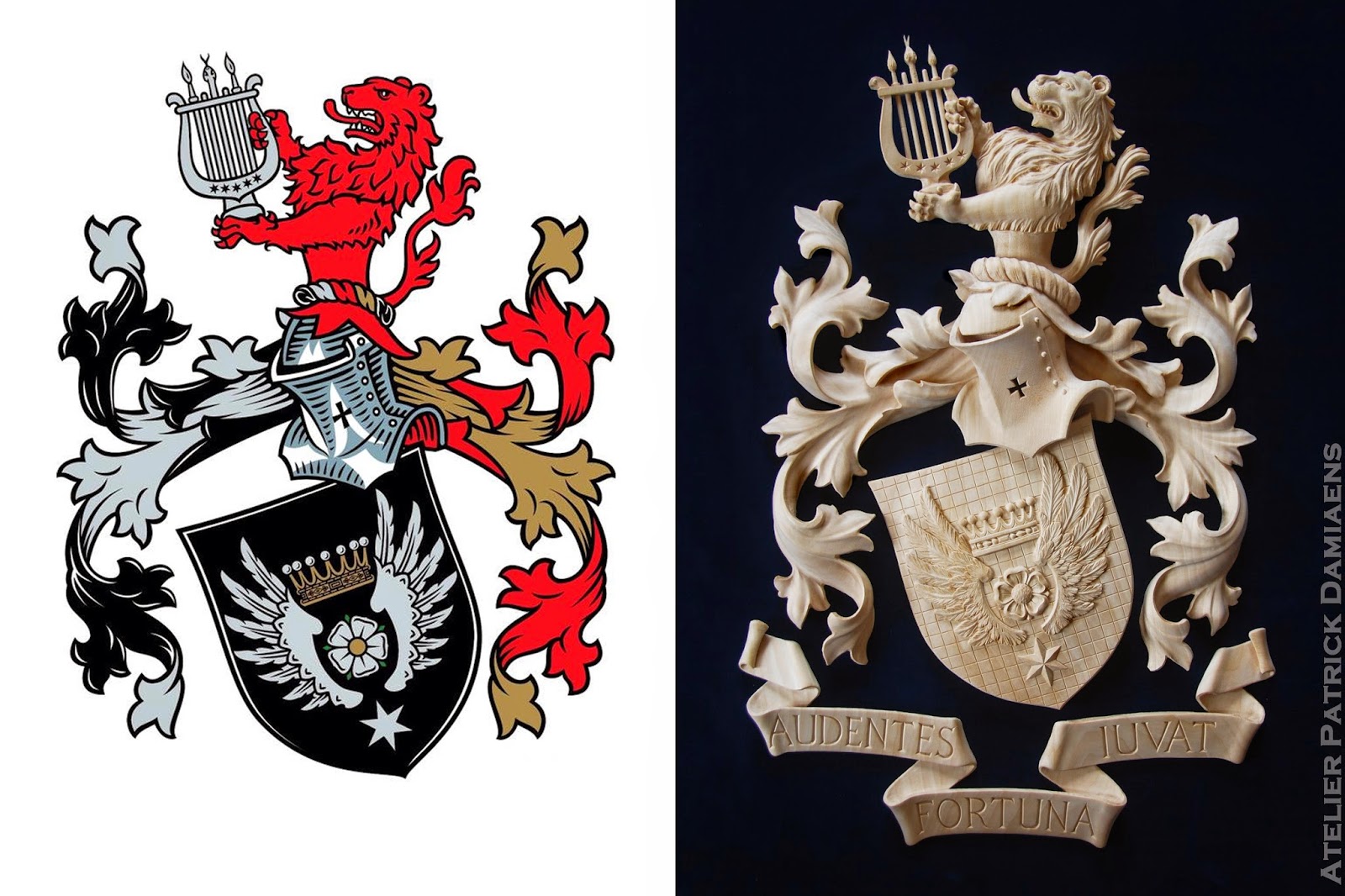 Sculpture Ornementale PATRICK DAMIAENS: BLASON | Sculpteur sur bois ...