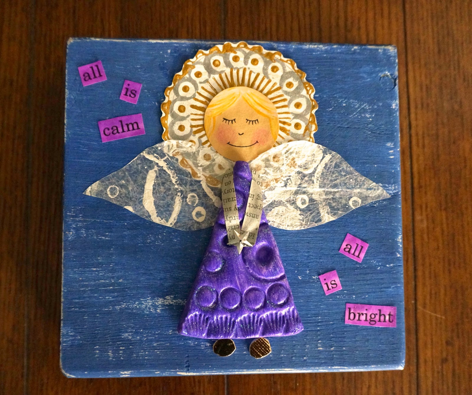 that artist woman: Mixed Media Angel Block